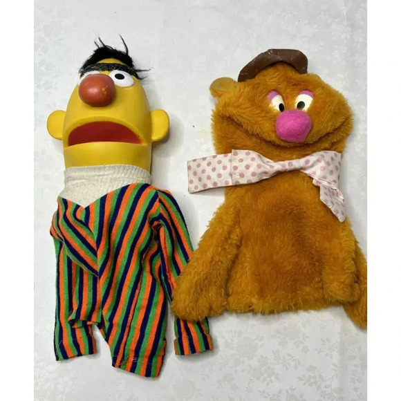 Muppets | Toys | Bert Sesame Street Bert Hand Fozzie Bear Puppet ...